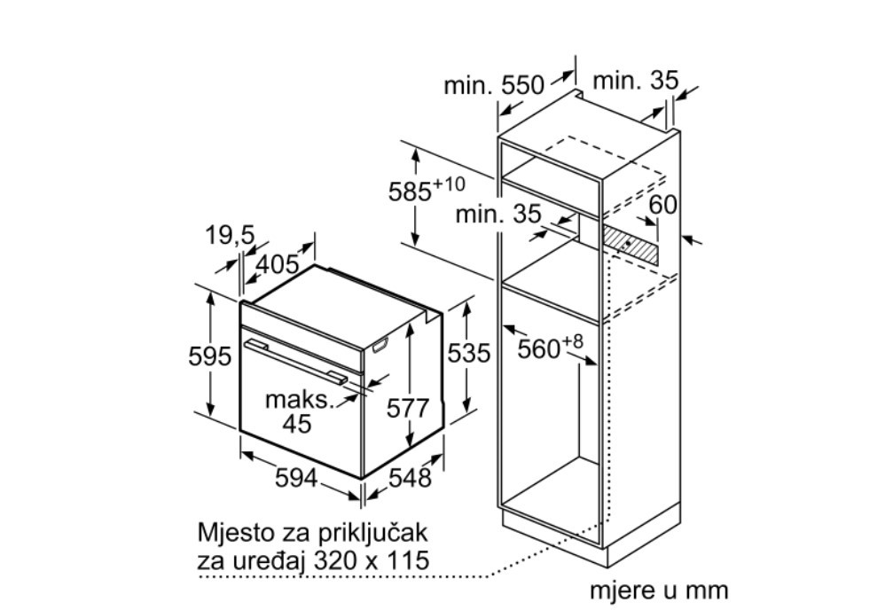 HBA573BS1 BOSCH Ugradbena pećnica, 60 x 60 cm, Nehrđajući čelik
