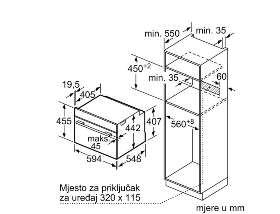 CMG676BB1 BOSCH Ugradbena kompaktna pećnica s funkcijom mikrovalova, 60 ...